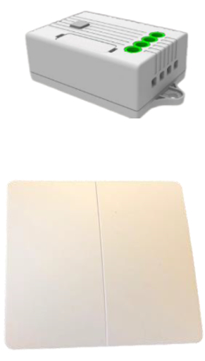 boton magico 2 contacto + receptor RF-Wifi | Domosynergy